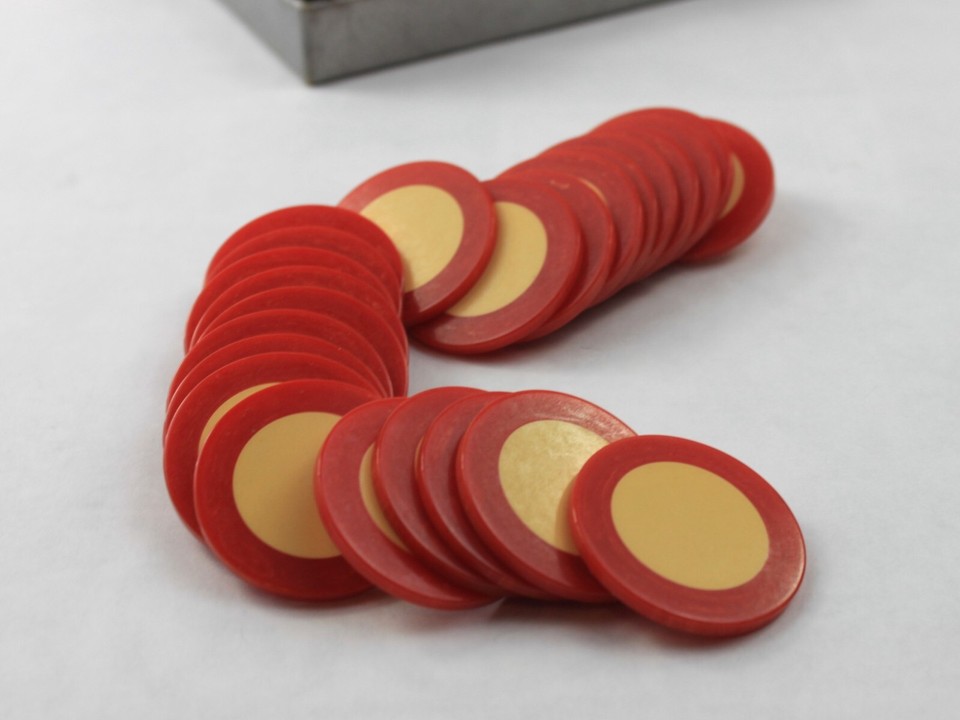 Vintage Bakelite Two Color Injected Poker Chip Set New Old Stock | eBay