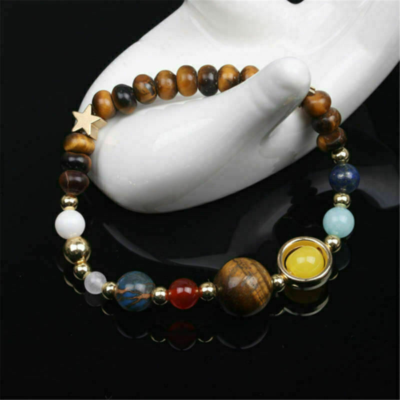 Charm Universe Solar System Eight Planets Stone Adjustable Bracelet ...