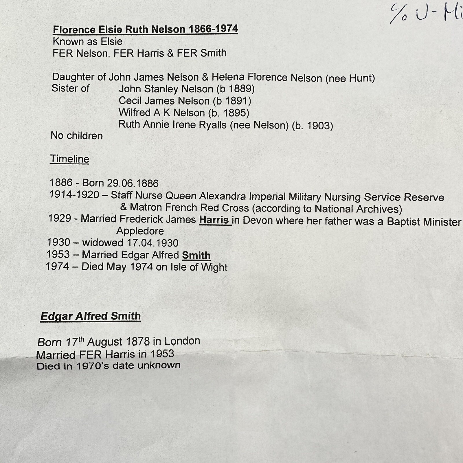 WW1 & WW2 Medals Nurse Elsie Nelson & Husbands Edgar Smith Boar War ...