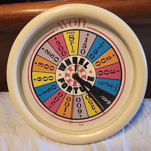 Vintage Avon Wheel Of Fortune Wall Clock Television Game Show 1988 ...