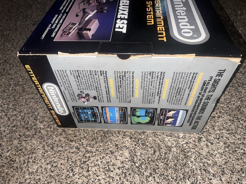 Nintendo NES Deluxe Set Rob The Robot Game Console 100% Complete In Box ...