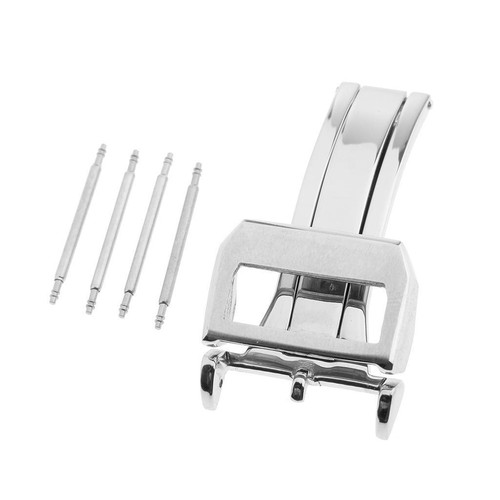 Silver Stainless Steel Butterfly Push Button Deployment Watch Band ...