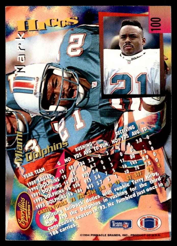 1994 Sportflics #100 Mark Higgs See Scan | eBay