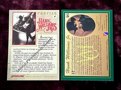 Rare Hank Williams Jr 1992 Sterling Country Music PROMO Lot MINT Gold ...