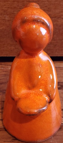 RARE! Orange Gotek Colonia Tovar Venezuela Pottery Girl Figure w ...