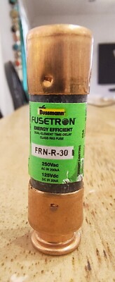 Bussmann FRN-R-30 Amp Brass 250-Volt Fusetron Dual Element Time-Delay ...