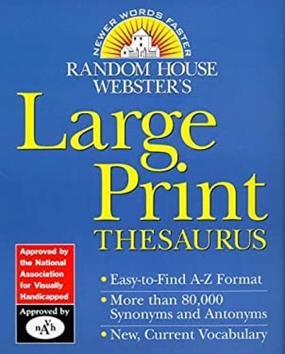Random House Webster's Large Print Thesaurus Hardcover | eBay