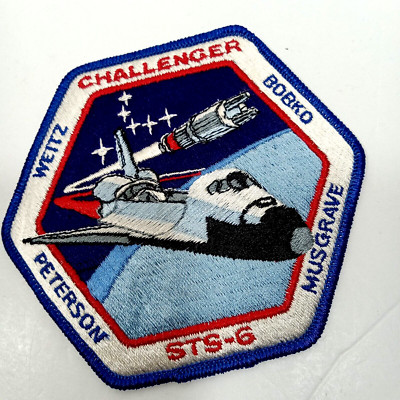 Vintage Challenger STS-6 Crew Mission Embroidered Patch Space Shuttle ...