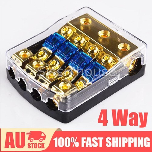 4 Way Car Audio Distribution Midi ANS Fuse Block Box Holder Bolt Down ...