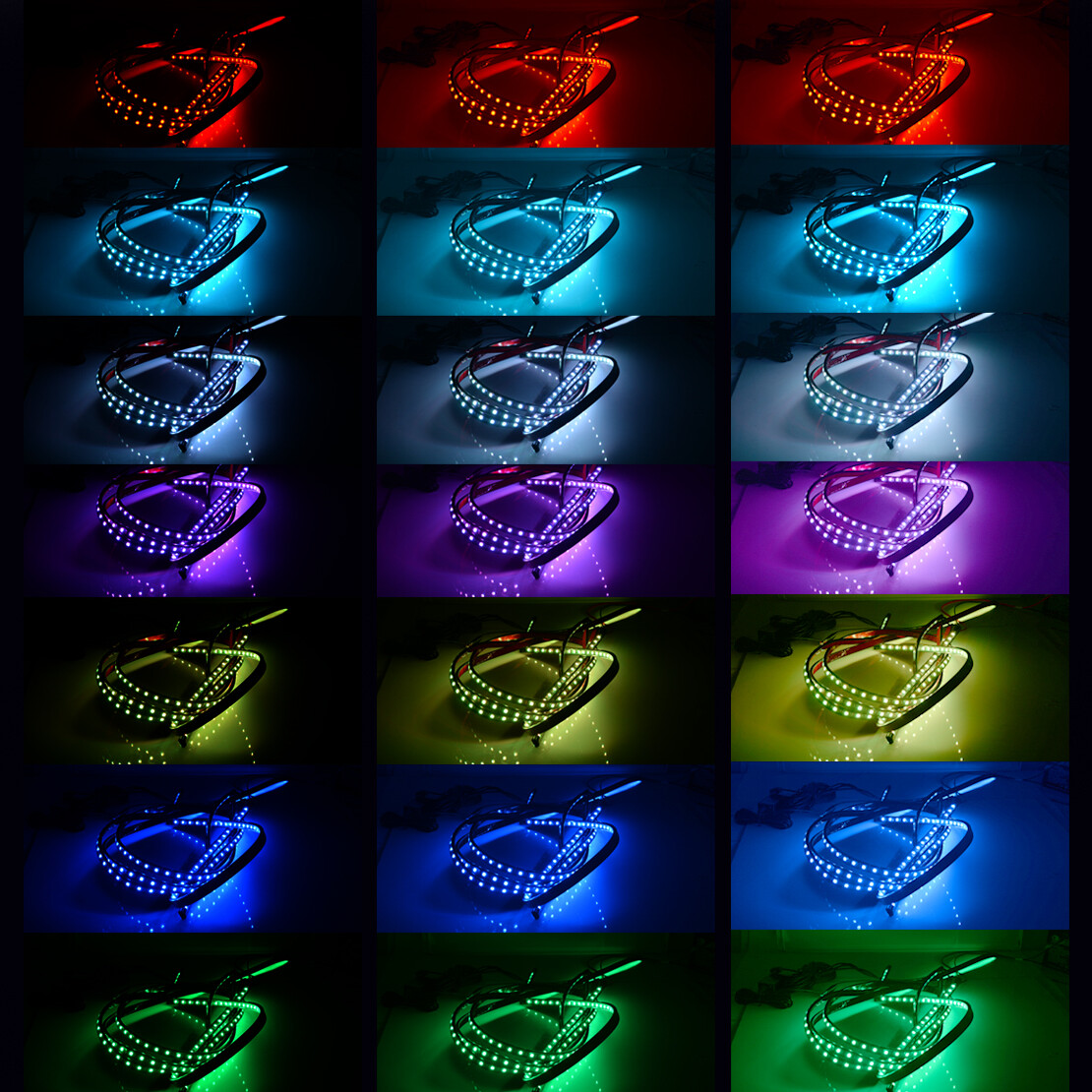 4Pcs Auto RGB LED Strip Underbody Under Glow Neon Light Kit 90/120cm ...