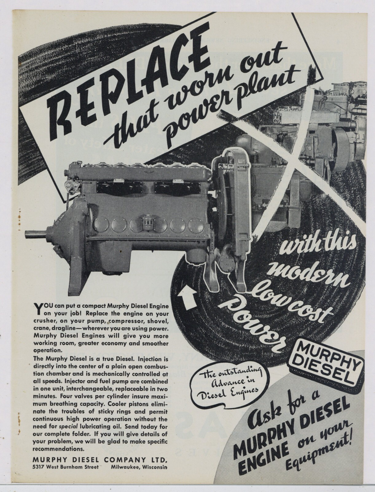 1938 Murphy Diesel Engine Ad: Modern Low Cost Power - Milwaukee WI | eBay