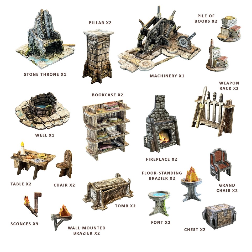 Fantasy Dungeon Terrain Core Set Battle Systems Scenery for Warhammer D ...