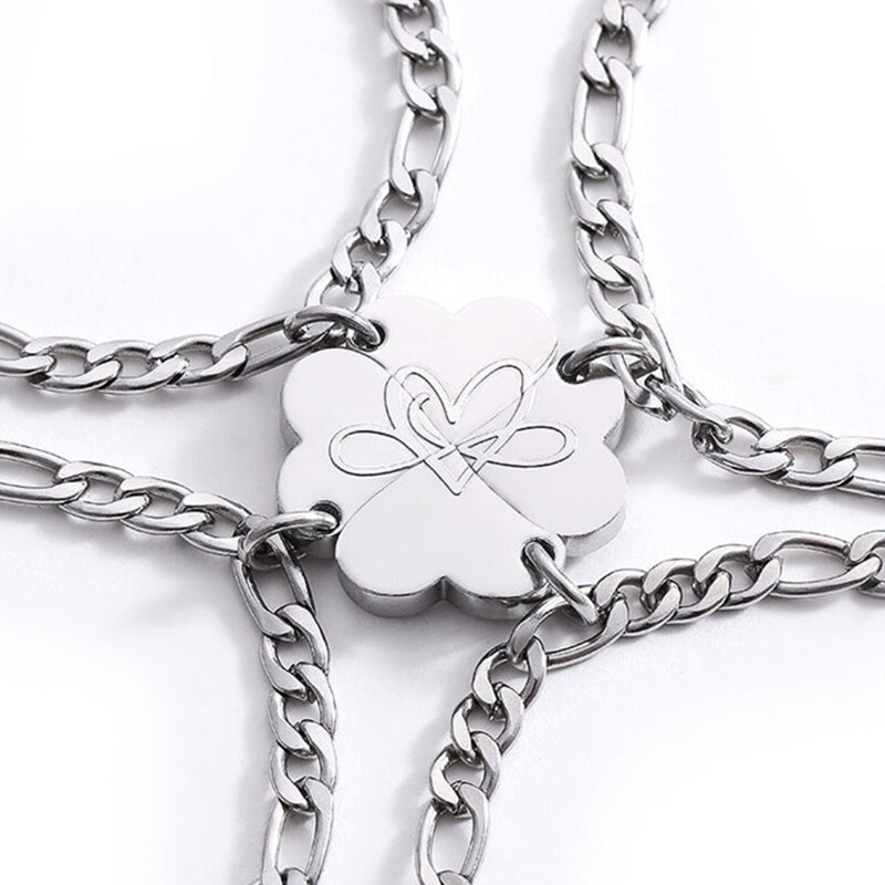 3/4x Magnet Heart Couple Bracelet Matching Clover Bracelet Adjustable ...