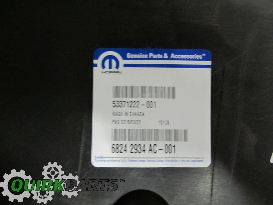 15-20 DODGE CHALLENGER FRONT RADIATOR SPLASH SHIELD NEW MOPAR GENUINE ...