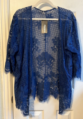 Zeagoo Blue Lace Open Jacket Size XL NWT | eBay