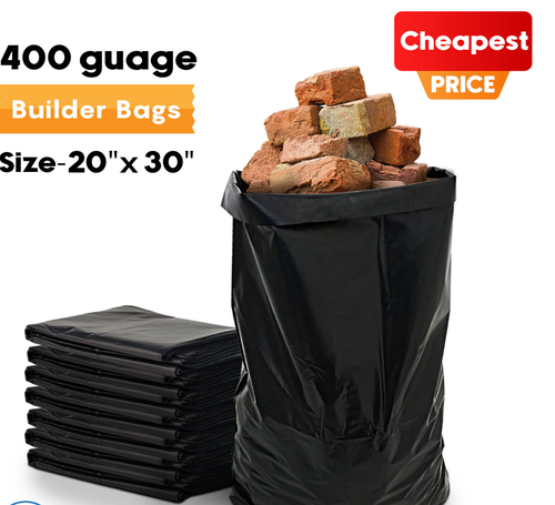 RUBBLE SACKS HEAVY DUTY REFUSE BAGS FOR BUILDERS WASTE MATERIAL GARDEN ...