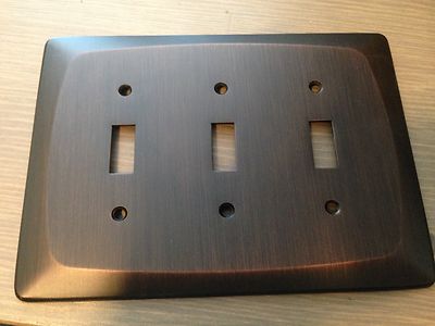 Allen + Roth Tripple toggle switch plate,dark oil bronze finish 0364657 ...