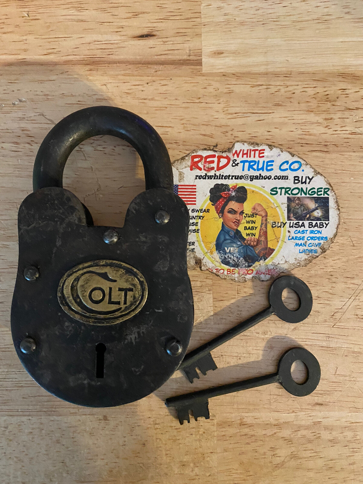 Colt Rifles Padlock Lock Key Set Patina Western Collector Winchester 2 ...