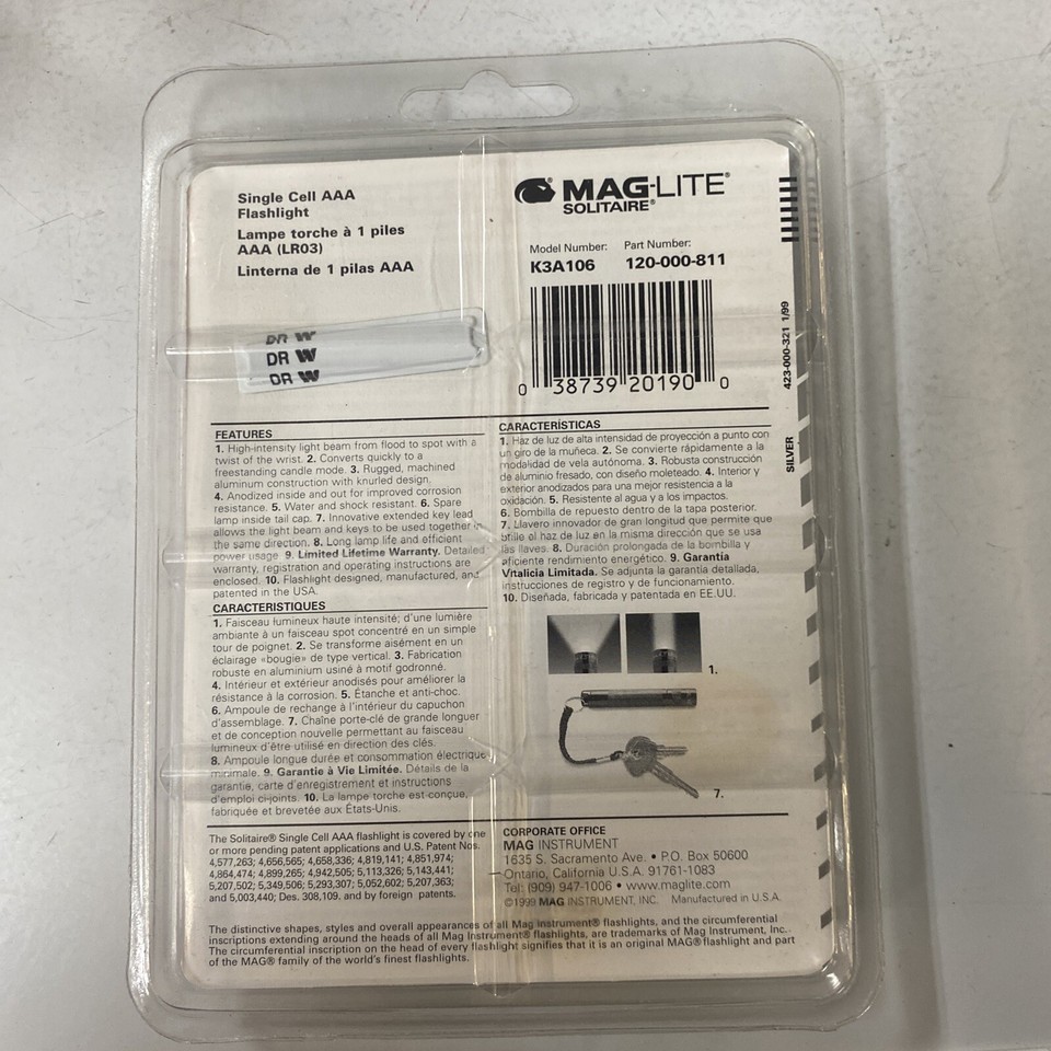 Maglite Solitaire Gray 1 cell AAA Flashlight | eBay