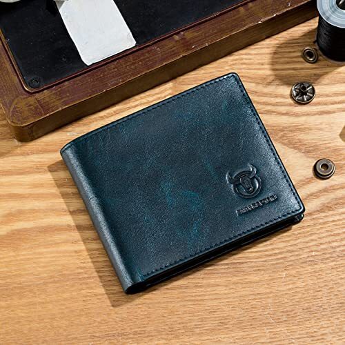 BULLCAPTAIN RFID Wallets for Men Slim Bifold Genuine Leather Assorted ...
