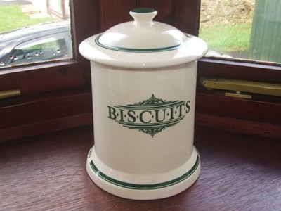 1869 Victorian Pottery Biscuits Jar...Green... | eBay UK