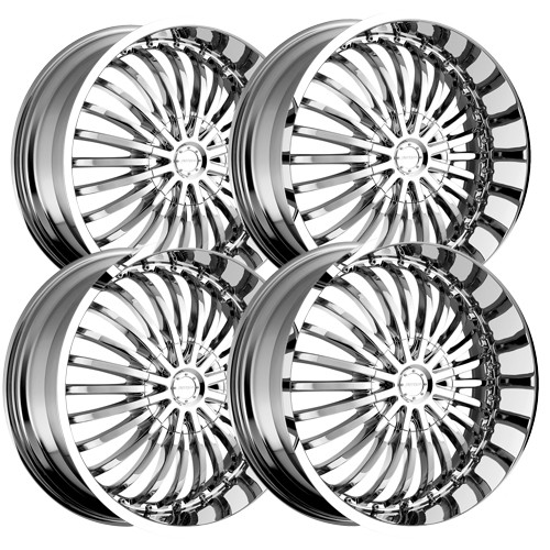 (Set-4) Strada S16 Spina 22x8.5 5x4.5"/5x120 +40mm Chrome Wheels Rims ...