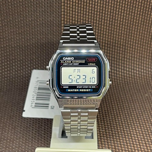 Casio A159W-N1 Classic Design Digital Stainless Steel Quartz Square ...