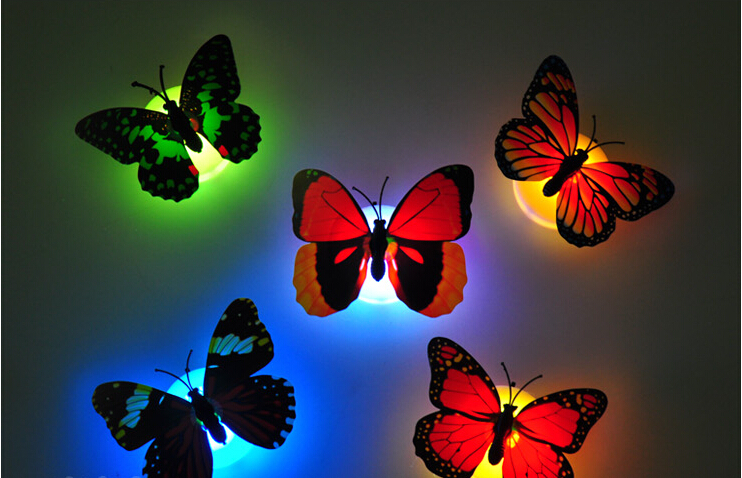 LED Light up Butterflies Night Light Butterfly Decoration Fiber Optic ...