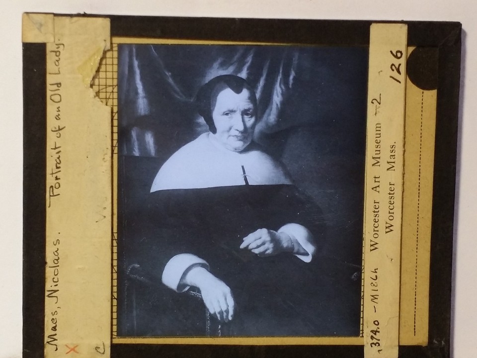 Portrait of an Old Lady, Nicolaes Maes, Magic Lantern Glass Art Slide ...