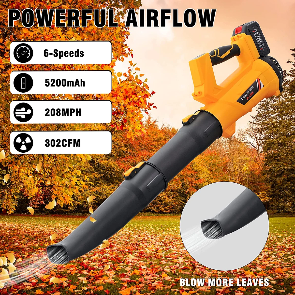WORKSITE 20V Cordless Blower Vacuum 20000RPM High Speed Fan