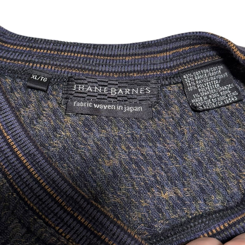 Jhane Barnes Japan Cotton Blend Ripple Patterned Crewneck Sweater Adult ...