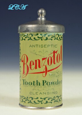 Antique BENZOTOL TOOTH POWDER tin BUTTE MONTANA - FINLEN DRUG Co | eBay