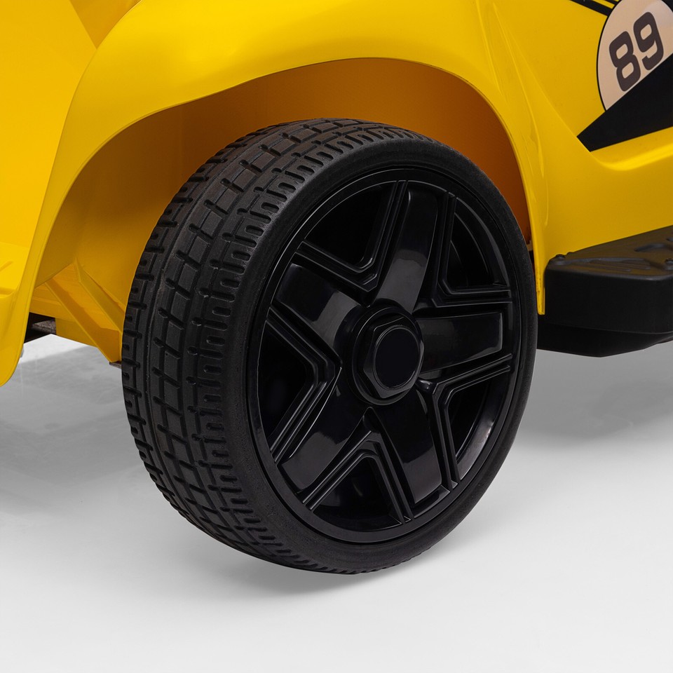 JOYLDIAS 2-Seater 24V Parent-Child Yellow Ride On Car Kid Go Kart ...