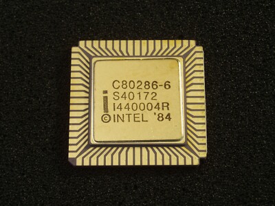 Vintage C80286-6 Intel Microprocessor CPU Gold Clean Working NOS Xlnt ...