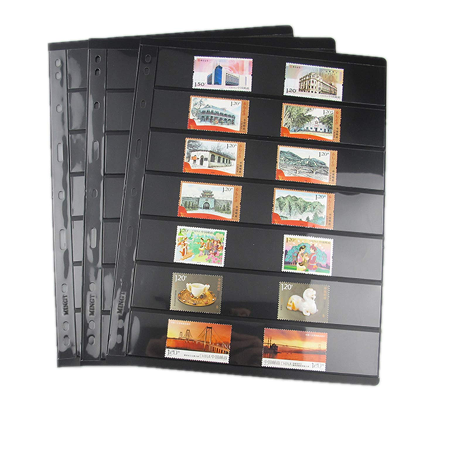 Stamp Pages for Stamp Album Binder, 10 Sheet, 7 Rows Pages for Stamp ...