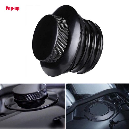 Black Flush Mount Pop Up Vented Fuel Tank Gas Cap Fit For Harley Screw ...