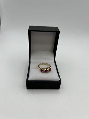 14k Yellow Gold Ruby Diamond Ring Size 6, 3.3g | eBay