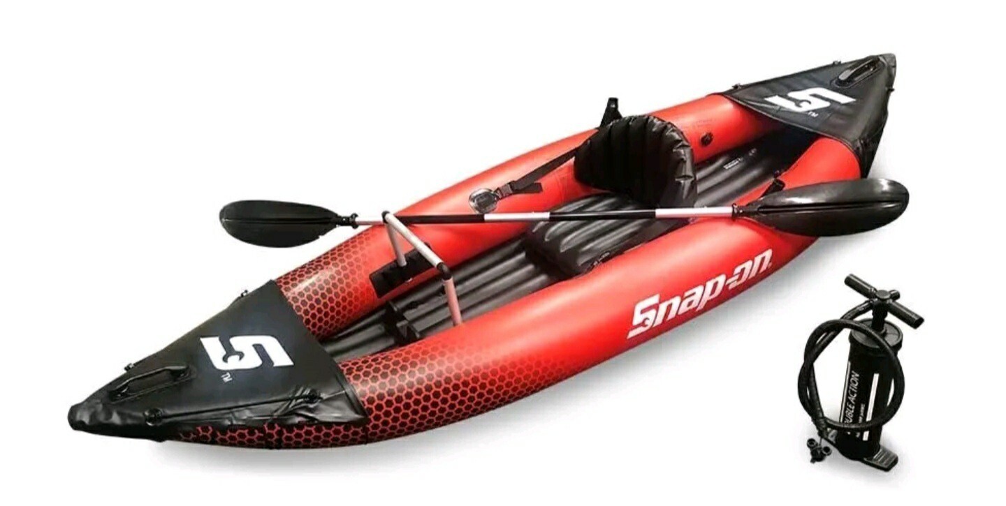 Snap-On Inflatable Fishing Kayak SSX22P119 Seat Pump Oar Paddle Holders ...