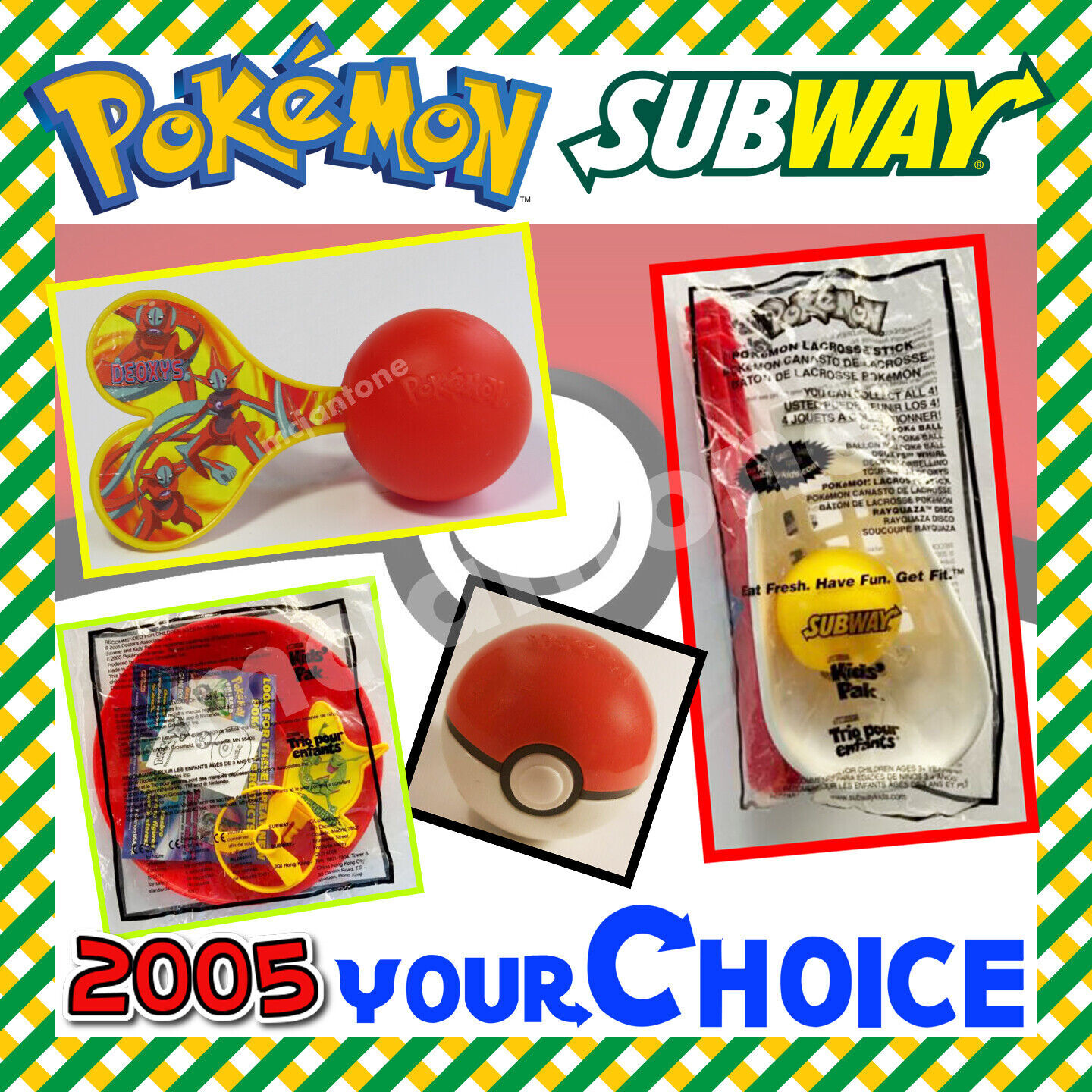 Subway 2005 POKEMON Nintendo Sports SPORT Game PIKACHU Toys YOUR Toy ...