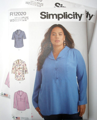 Simplicity R12020/ 9890 Sewing pattern Women's Plus Size Tops plus 30W ...