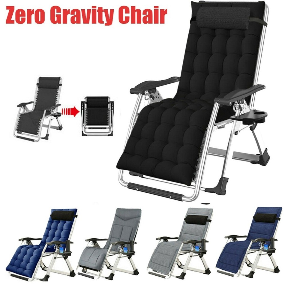 Patio Lounge Chair Chaise Bed Adjustable Beach Reclining Positions with ...