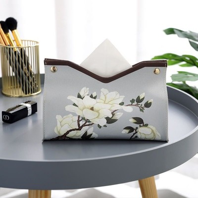 Printing Floral Paint Tissue Box PU Household Tissue Box Creative ...