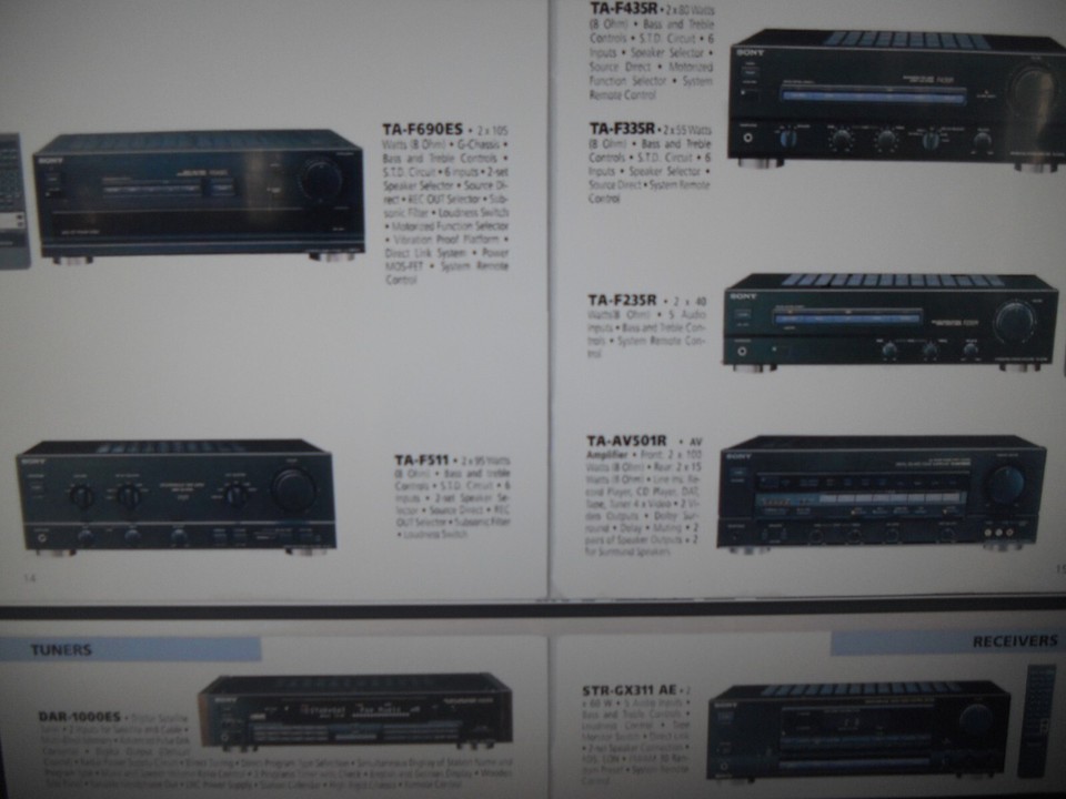 Sony Audio 1994 Catalog PDF CD 24 Pages, Receivers DAT Cassette Amps ...
