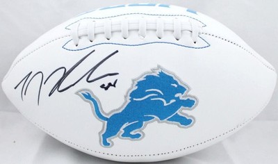 TJ Hockenson Autographed Detroit Lions Logo Football- Beckett W ...