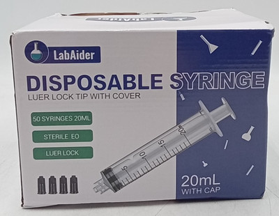 Labaider Disposable Sterile EO Syringe Luer Lock Tip With Caps 20ml ...