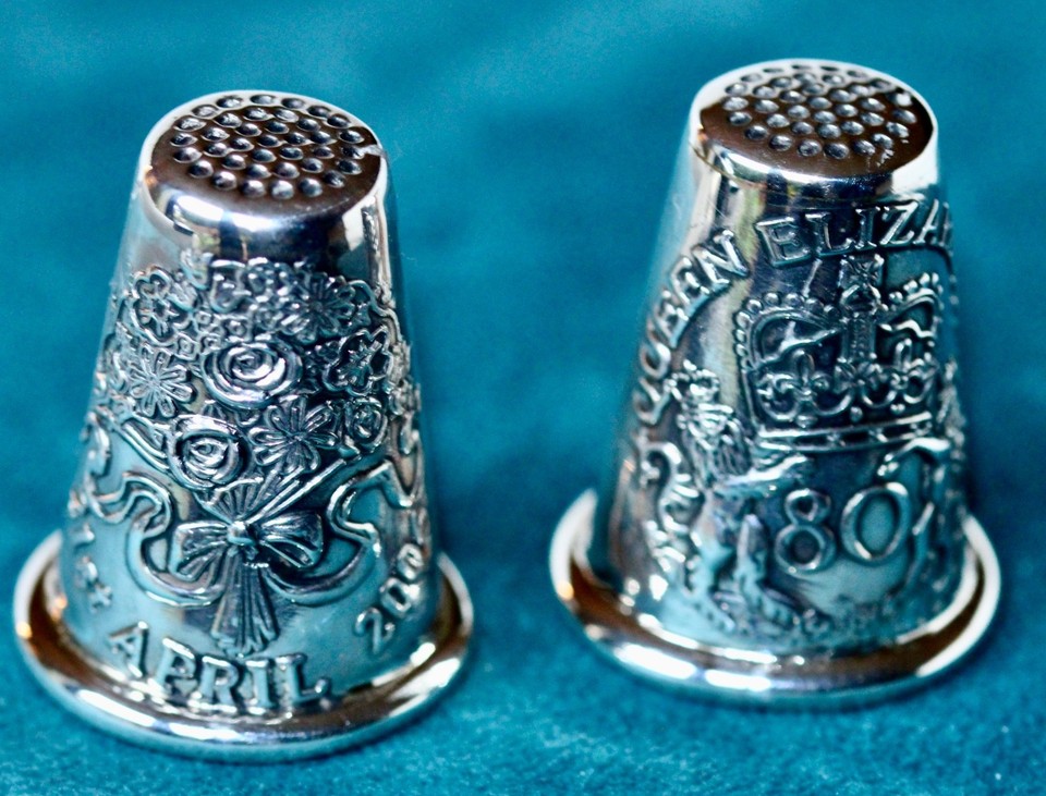 Sterling Silver Thimbles Queen Elizabeth 80 Birthday 2006 London ...