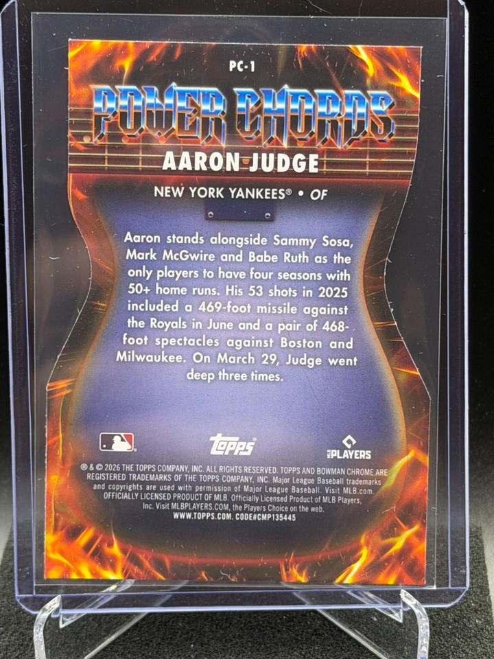Aaron Judge 2026 Bowman Chrome Power Chords Die-Cut #PC1 - New York ...