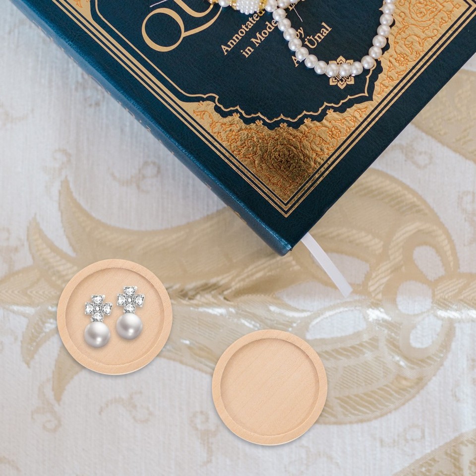 50pcs Wood Round Trays Retro Pendant Base Badge Breastpin Lapel Pin ...