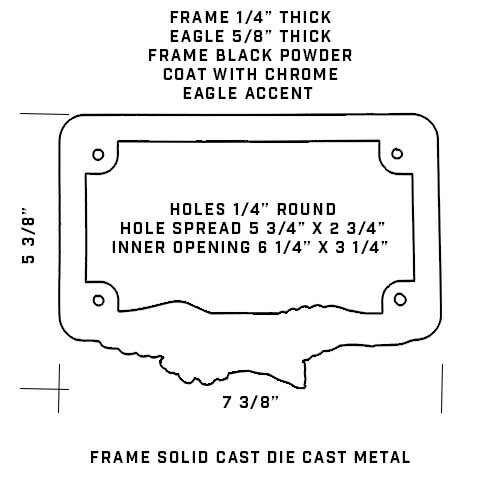 VIVID BLACK & CHROME 3D AMERICAN EAGLE MOTORCYCLE LICENSE PLATE FRAME ...