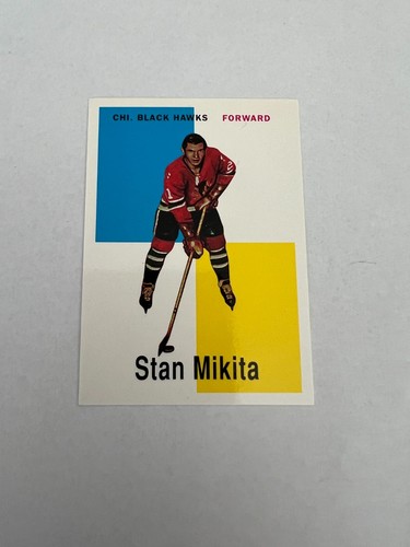 STAN MAKITA , BLACK HAWKS 1999 TOPPS NHL INSERT, 1960 TOPPS REPRINT ...